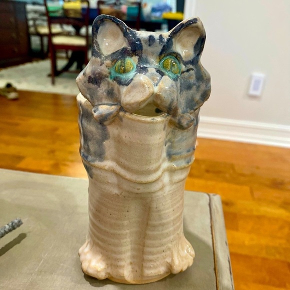 kate krause | Dining | Kate Krause Pottery Cat Pitcher Creamer Art ...